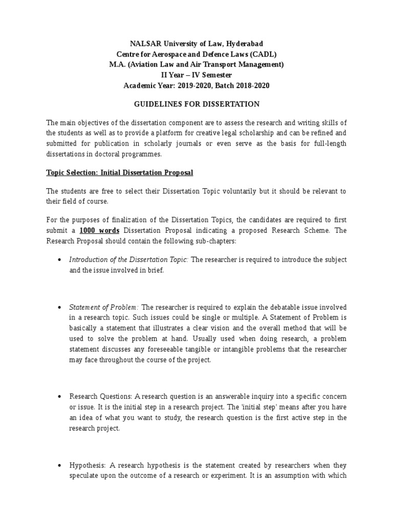 Dissertation Guidelines | PDF | Thesis | Inquiry