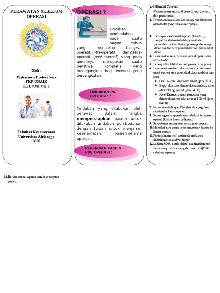 Leaflet Pre Operasi FIX | PDF