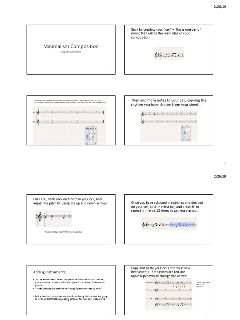 Minimalism On Sibelius Composition Slides | PDF | Musical Compositions ...
