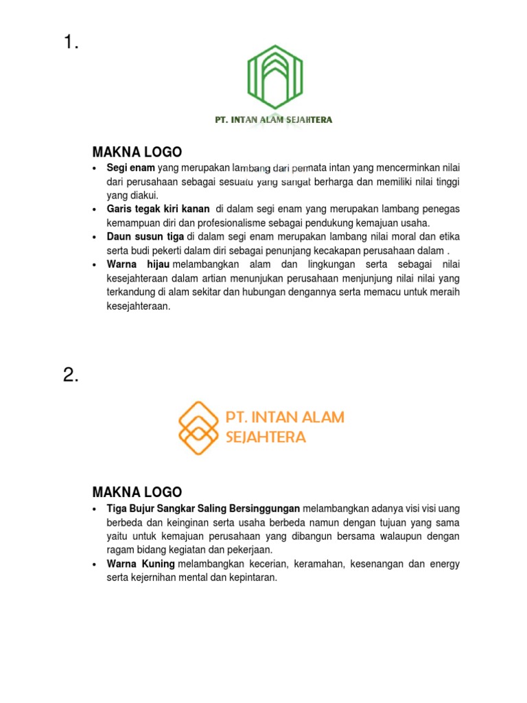 Filosofi Logo PT. Intan Alam Sejahtera | PDF