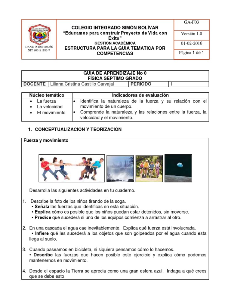 Actividades de Fuerza y Movimiento para Niños | PDF