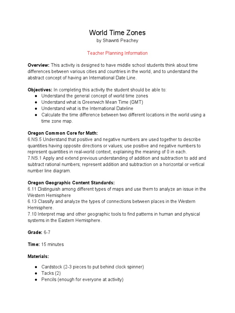 World Time Zones | Download Free PDF | Greenwich Mean Time | Time