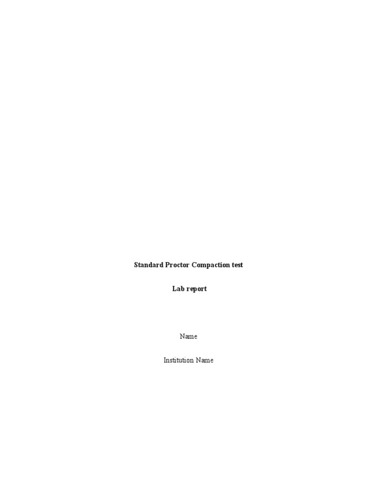 Proctor Test Lab Report | PDF | Applied And Interdisciplinary Physics ...