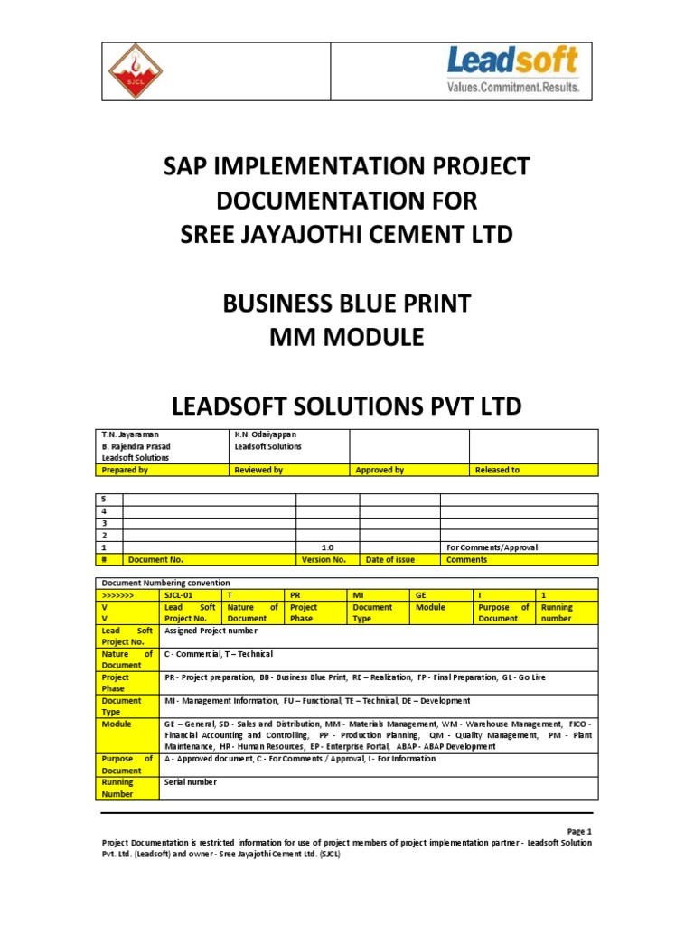 SAP MM Module Blueprint for SJCL | PDF | Inventory | Business Process