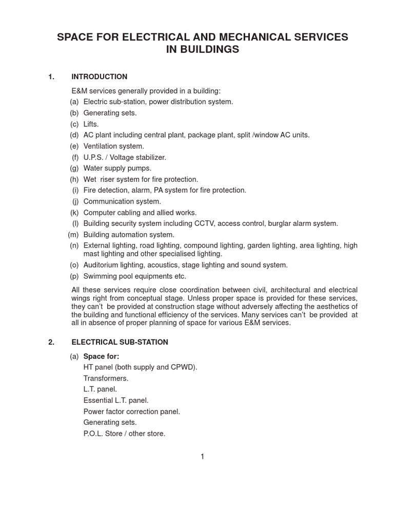 Space Required For Substation and Equipment | PDF | Air Conditioning ...