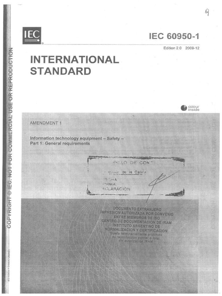 Iec 60950-1 Am1 2009 | PDF