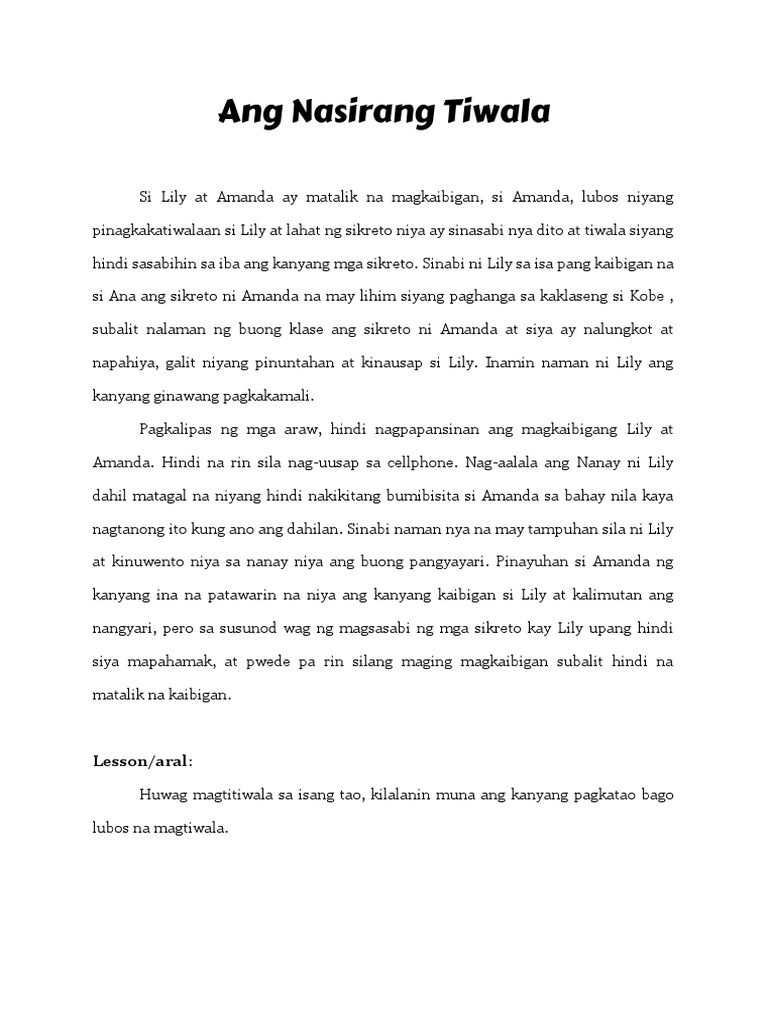 Ang Nasirang Tiwala | PDF