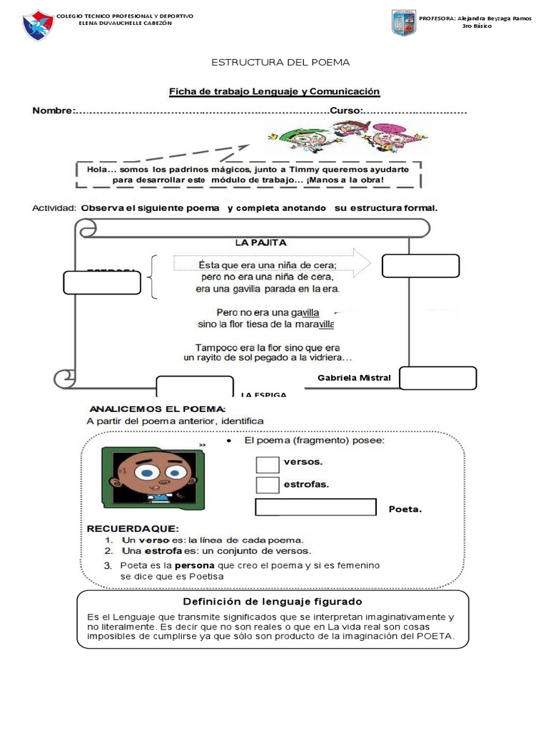Estructura del Poema para 3ro Básico | PDF