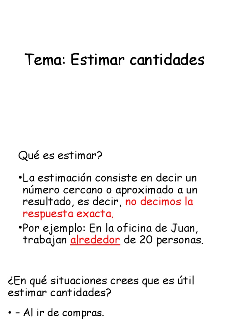 Estimar Cantidades | PDF