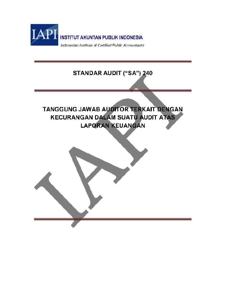 Sa 240 - Spap Iapi PDF | PDF
