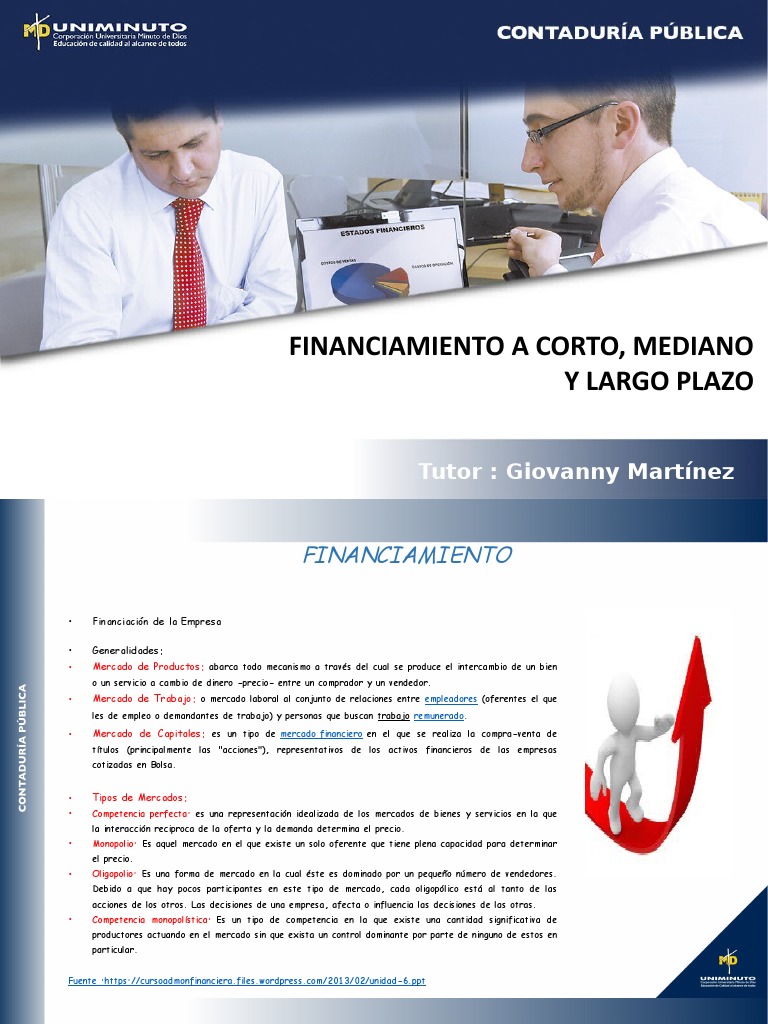 Financiacion A Corto, Mediano y Largo Plazo | PDF | Mercado (economía) | Compartir (Finanzas)