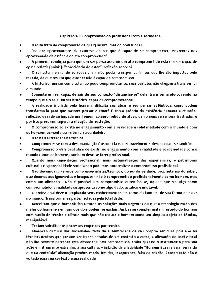 O Compromisso Do Profissional Com A Sociedade | PDF | Realidade ...