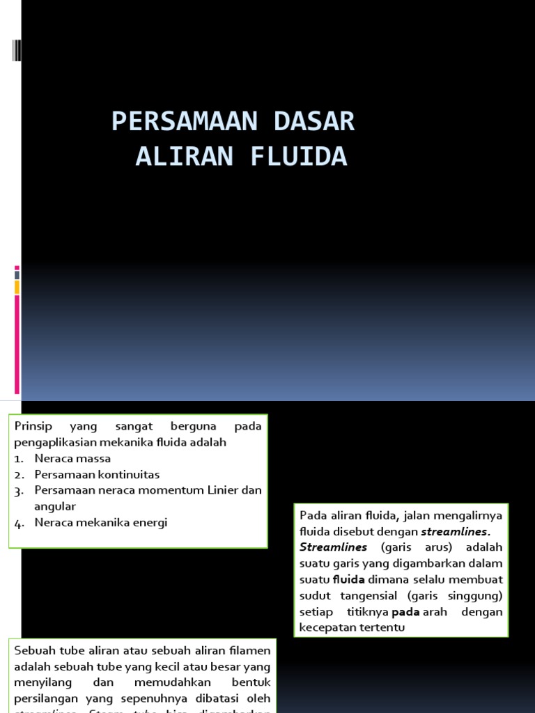 Persamaan Dasar Aliran Fluida | PDF | Sains & Matematika