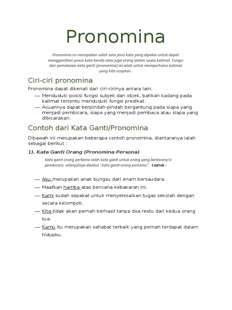 Pronomina | PDF