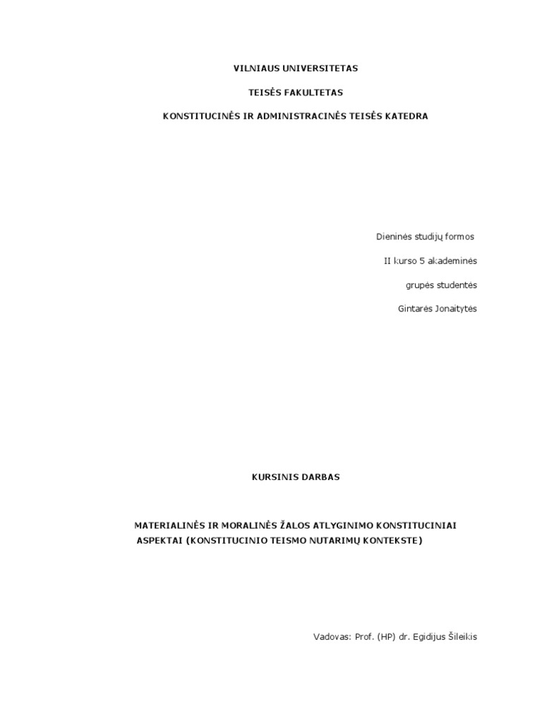 Kursinis Darbas Gintare | PDF