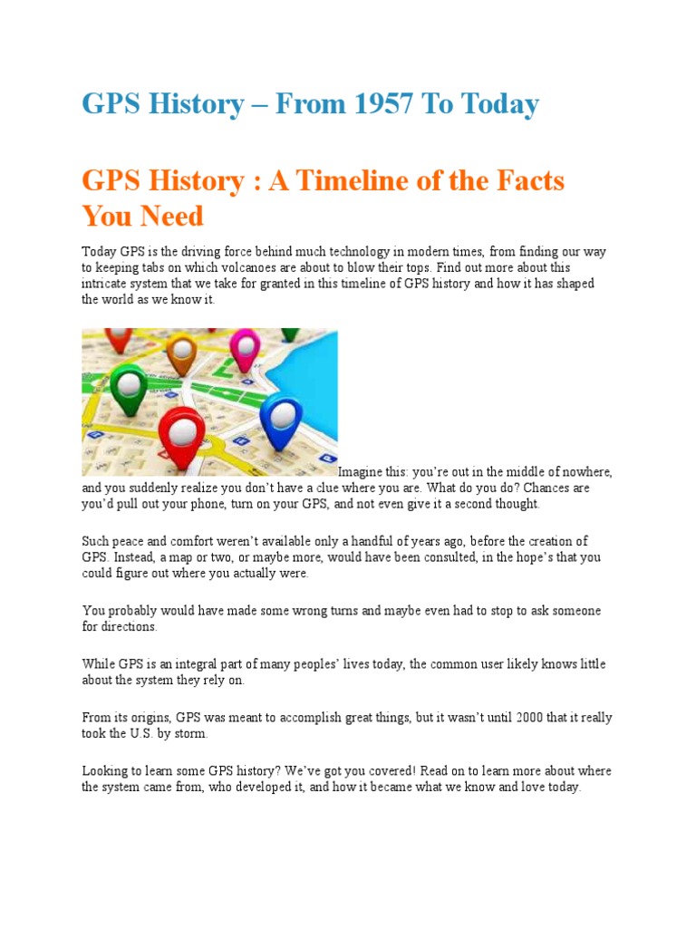Gps History Pdf Global Positioning System Satellite