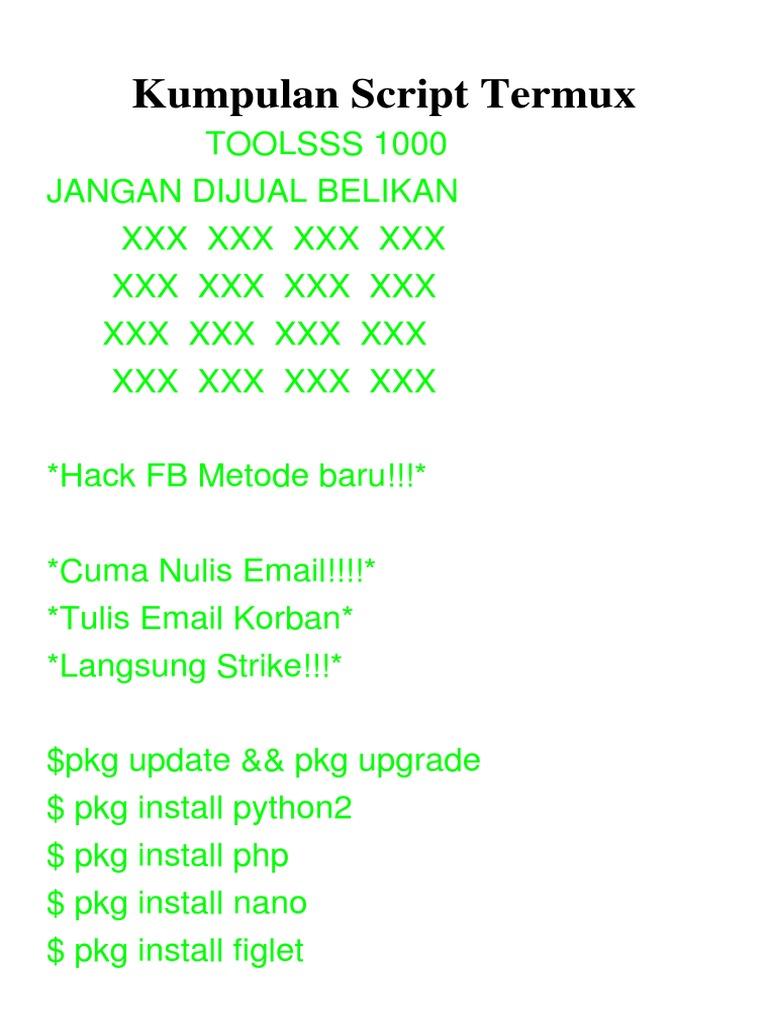 Script Termux Keren PDF | PDF | Application Software | Software Development