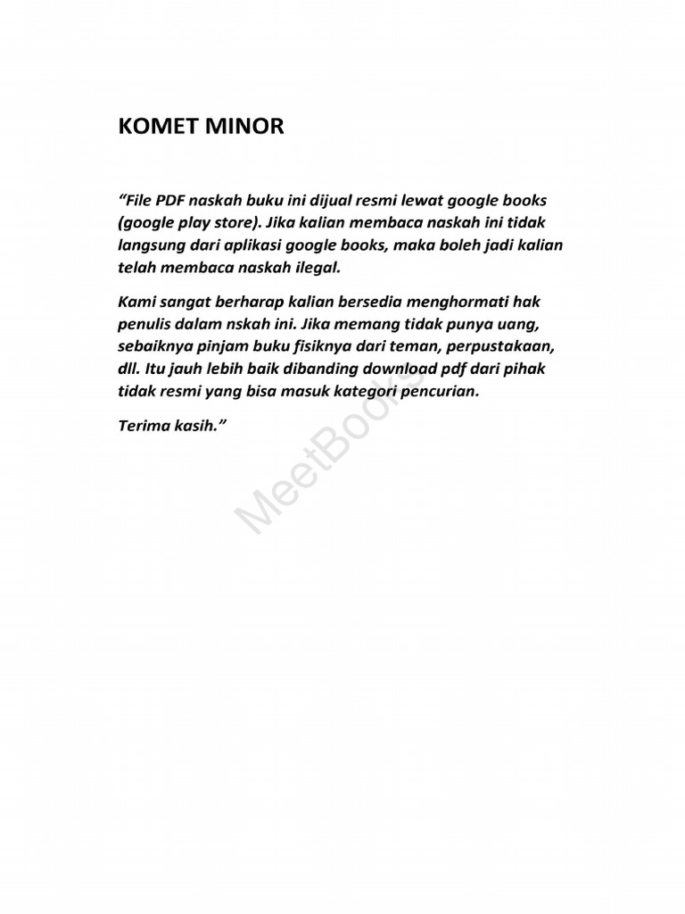 Tere Liye - Komet Minor PDF | PDF