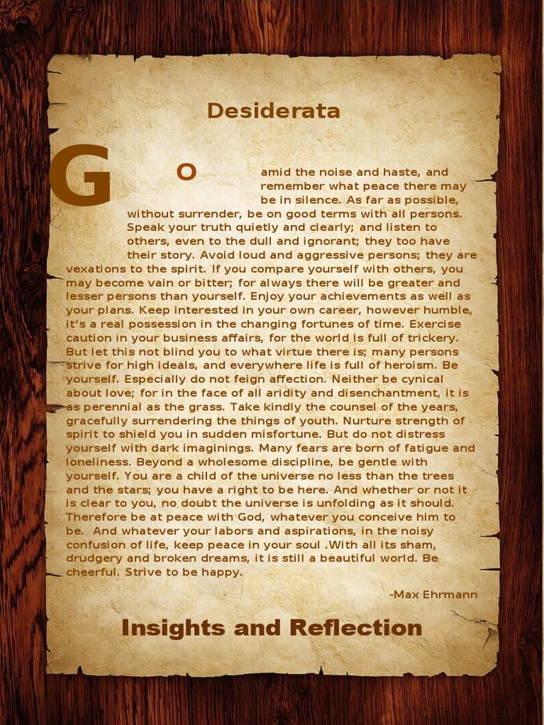 Desiderata | PDF