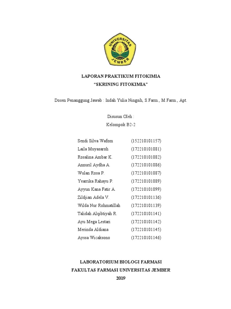 Laporan Skrining Fitokimia | PDF | Sains & Matematika