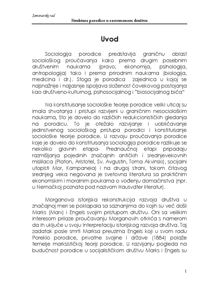 Struktura Savremene Porodice | PDF