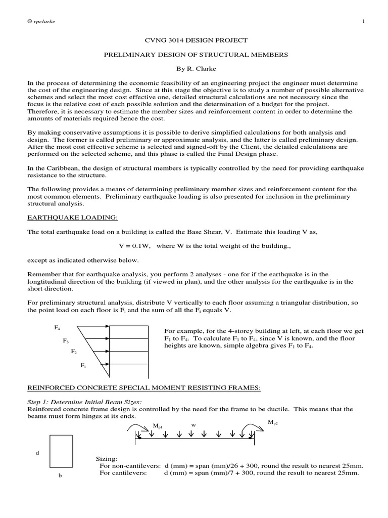 Preliminary Structural Design PDF | PDF | Beam (Structure) | Building