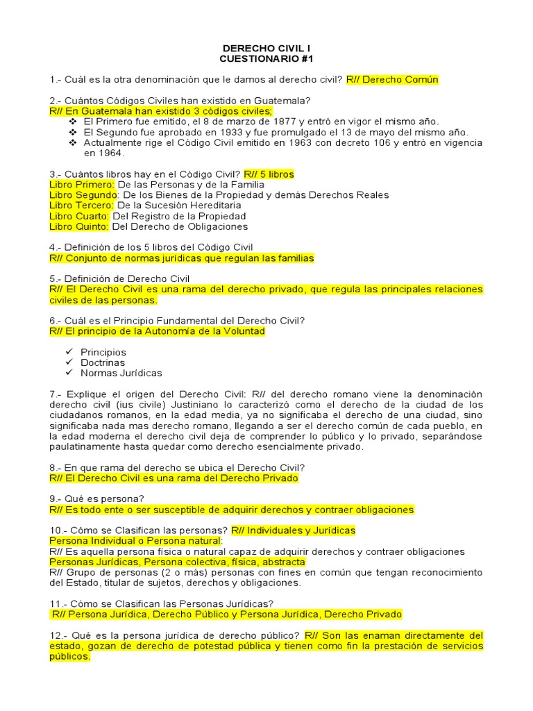 Derecho Civil I | PDF | Derecho Civil (Common Law) | Domicilio (Ley)