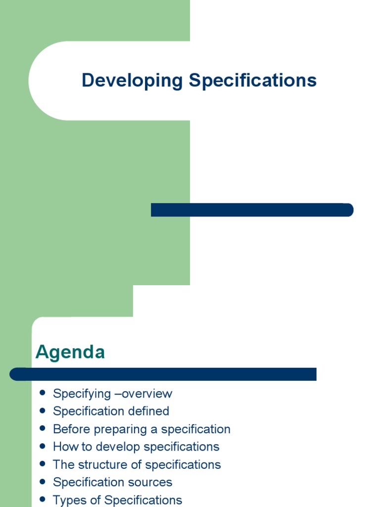 Developing Specifications & Procurement Intro-Detailed | PDF | Specification (Technical Standard ...