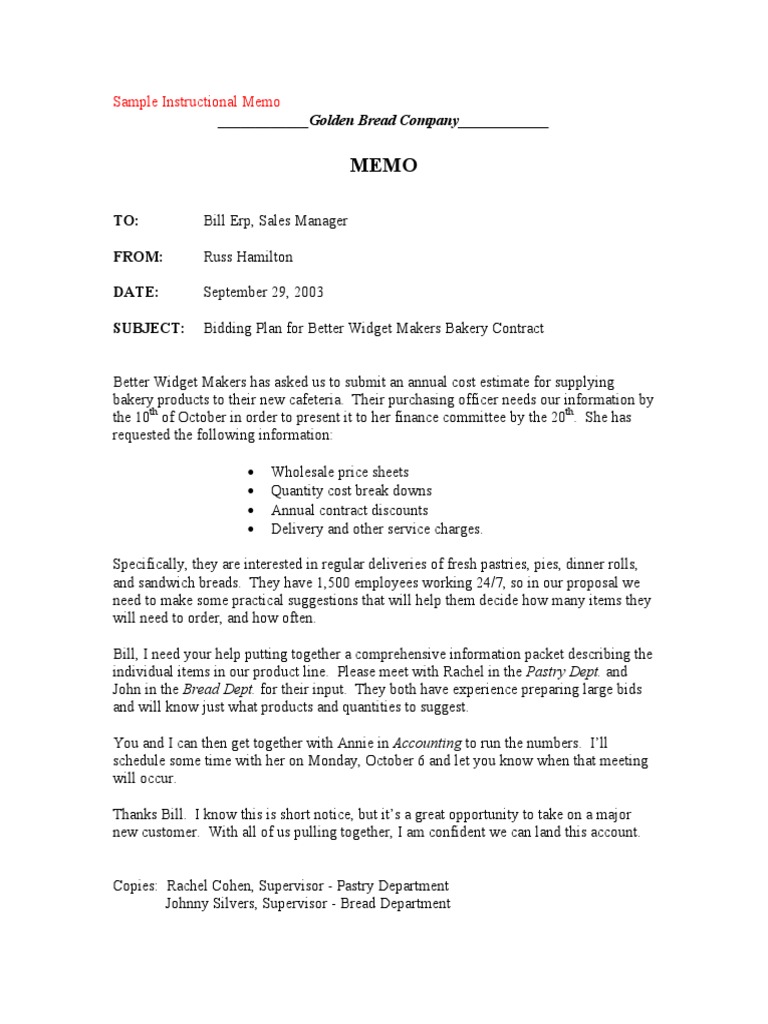 Instructional Memo Template | PDF