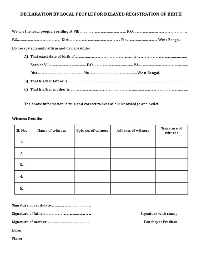 5 Local Person Declaration Form PDF English | PDF