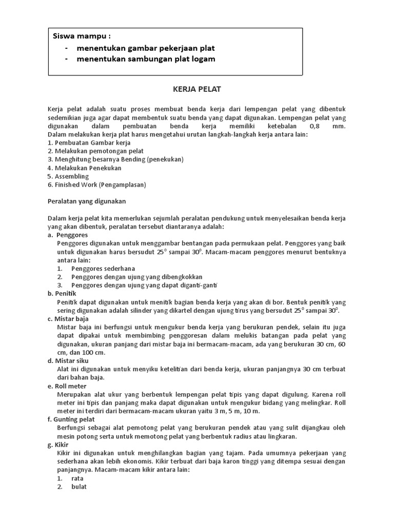 Modul Kerja Plat | PDF