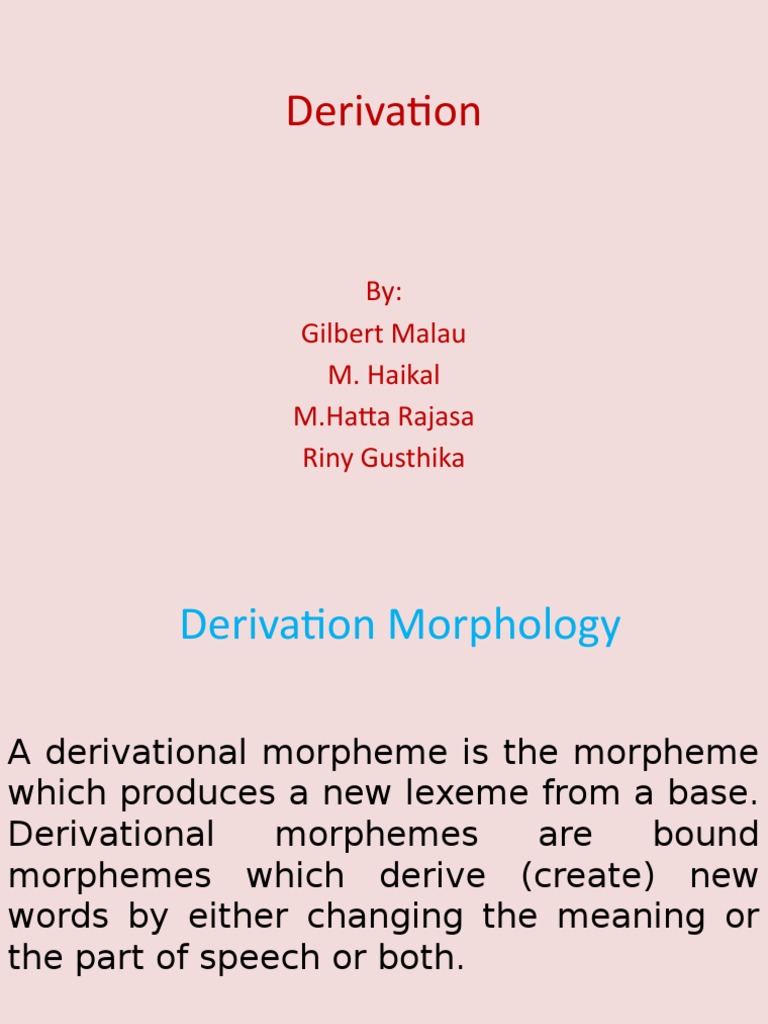 Derivation and Inflection Morpheme | PDF | Adjective | Semiotics