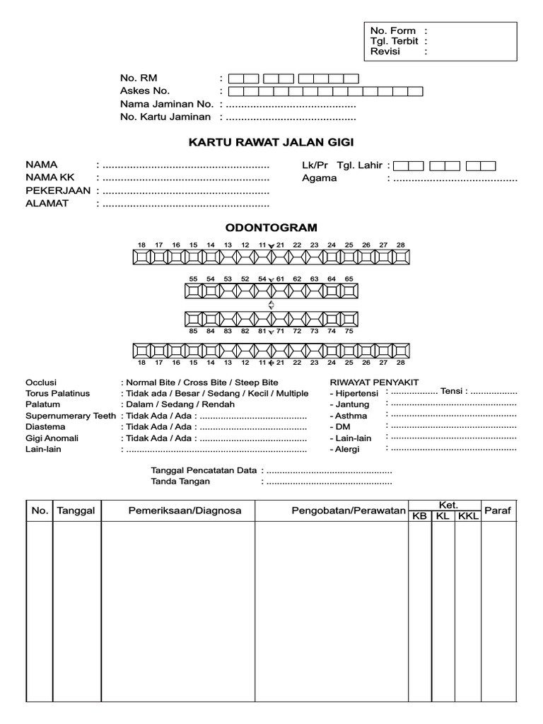 Lembar Odontogram PDF | PDF