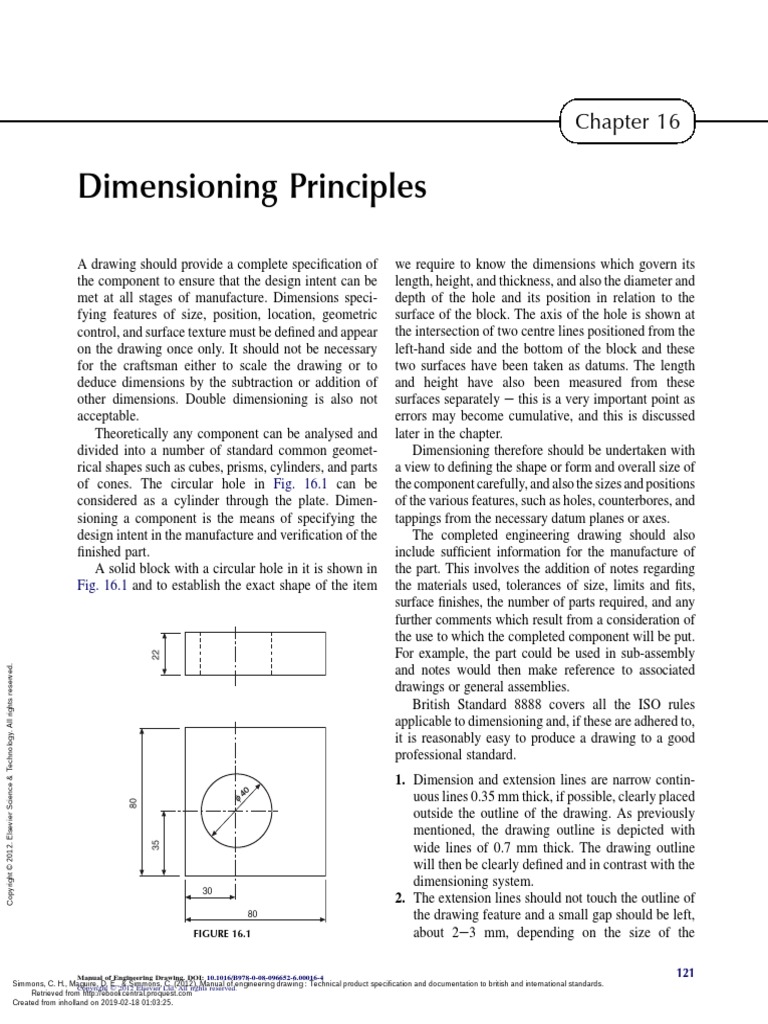 Chapter 16 Dimensioning Principles Pdf Dimension Euclidean Vector