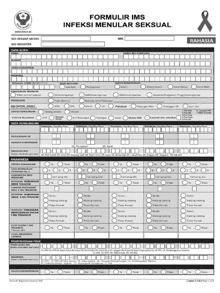 Form Infeksi Menular Seksual (Ims) | PDF