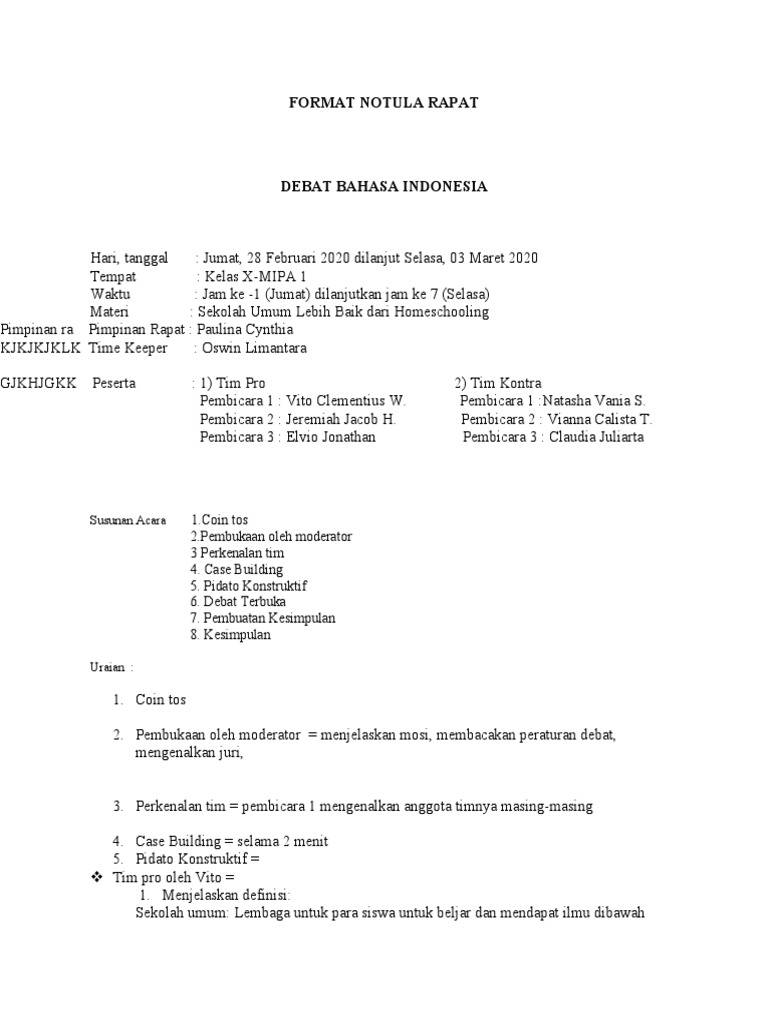 Format Notula Rapat | PDF