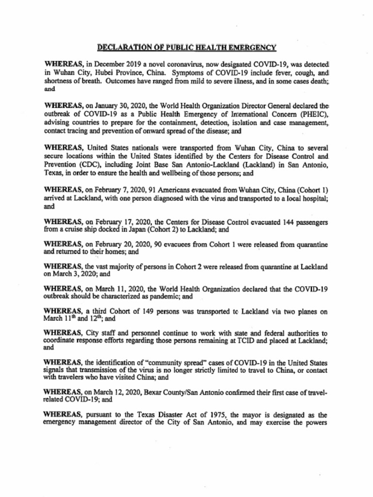 Declaration of Public Health Emergency | PDF