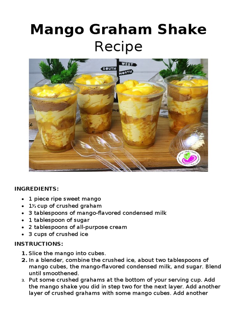 Mango Graham Shake Recipe | PDF