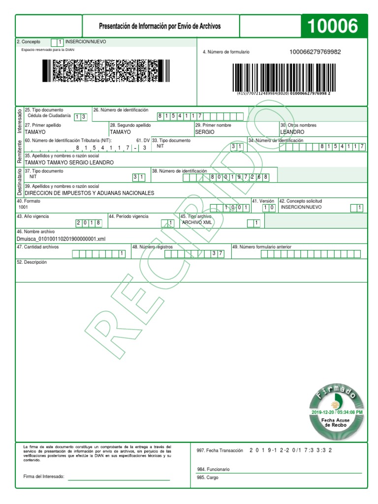 Formato 1001 | PDF