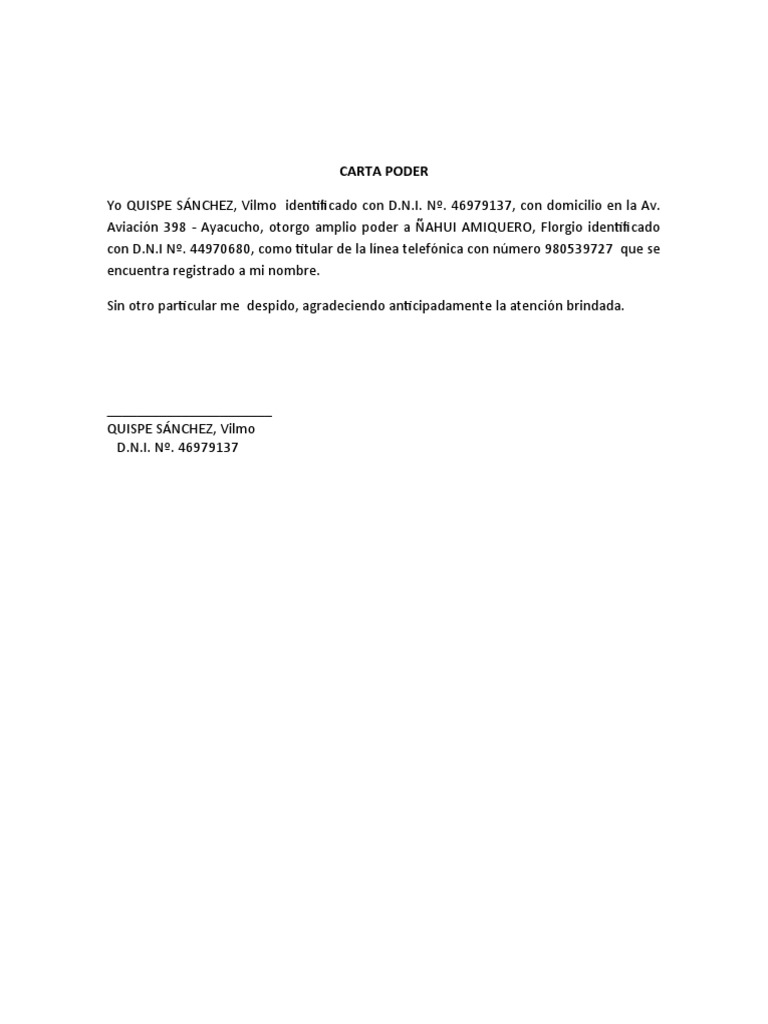 Carta Poder - Claro | PDF