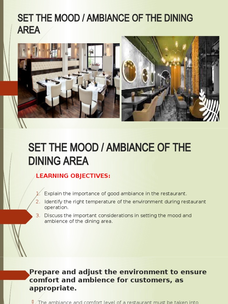SET THE MOOD Lesson 6 | PDF | Restaurants | Nature