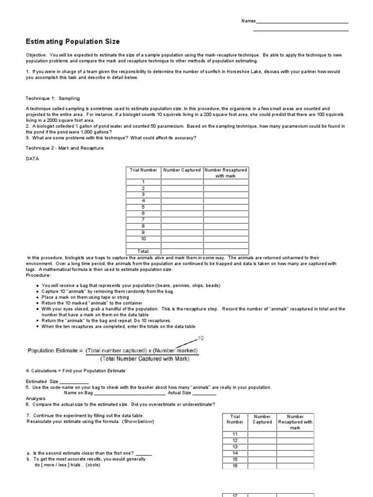 Mark Recapture Lab | PDF | Applied Mathematics | Scientific Method