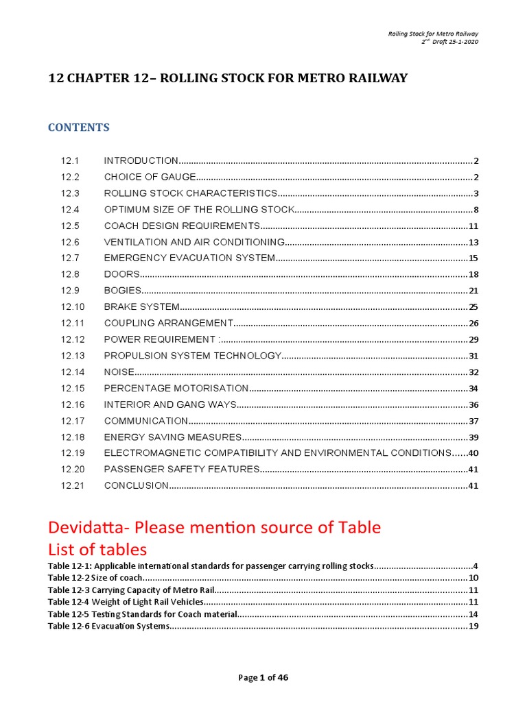 Metro Railway Rolling Stock Overview | PDF | Rail Transport | Brake