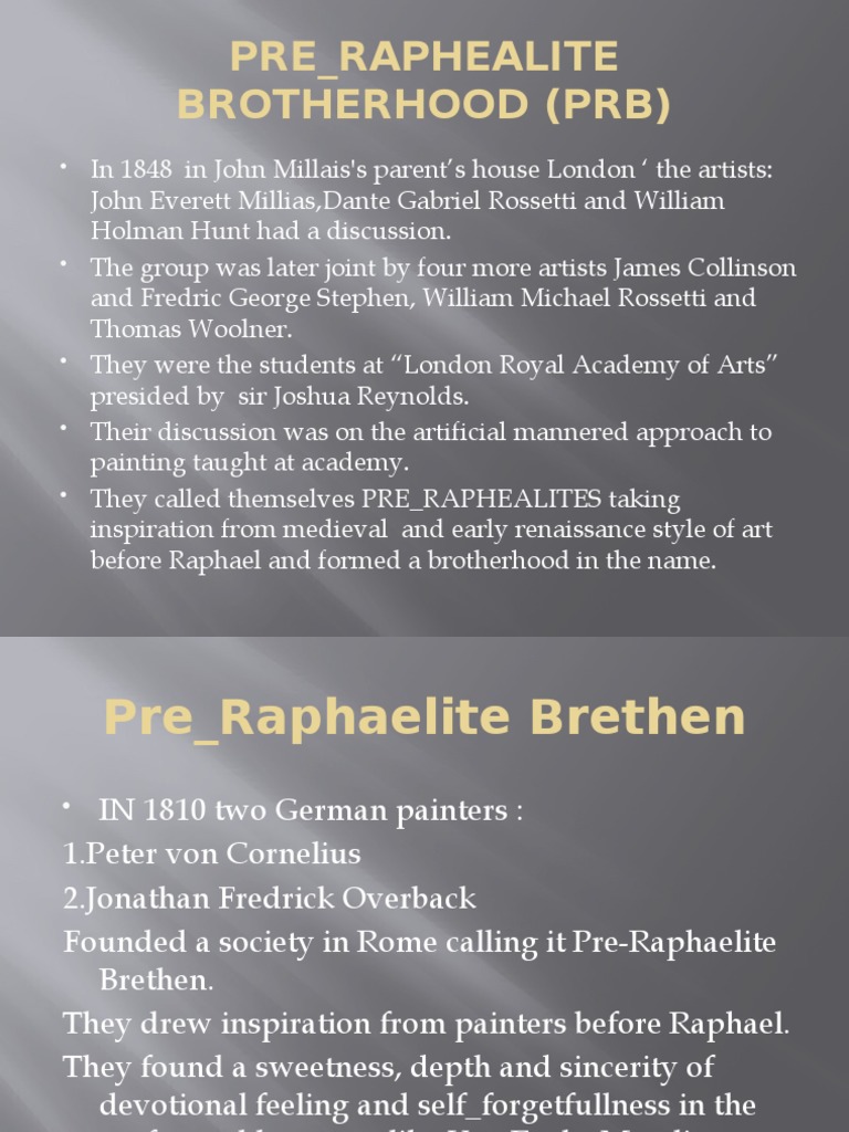 Pre - Raphlealite Movement | PDF | Pre Raphaelite Brotherhood | Dante ...
