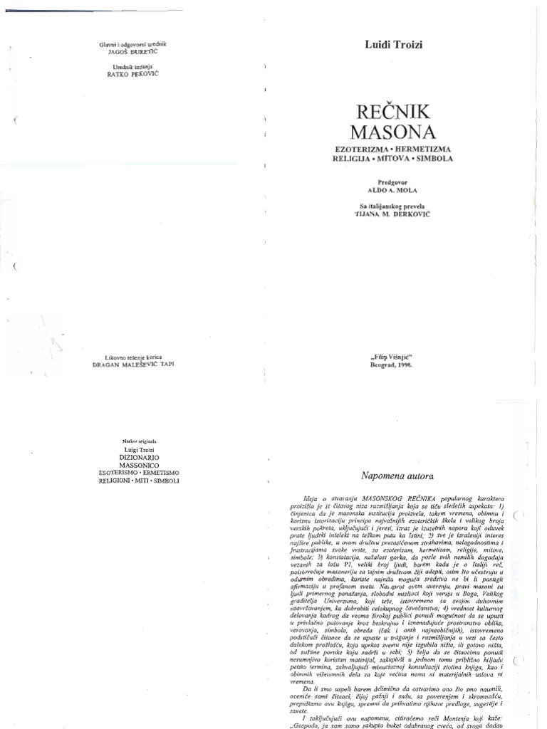 Luidji Troizi - Recnik Masona (1998) | PDF