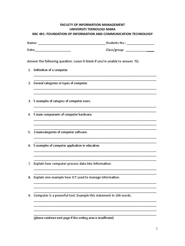 Ees Imc 401 | PDF | Information Technology | Information Science
