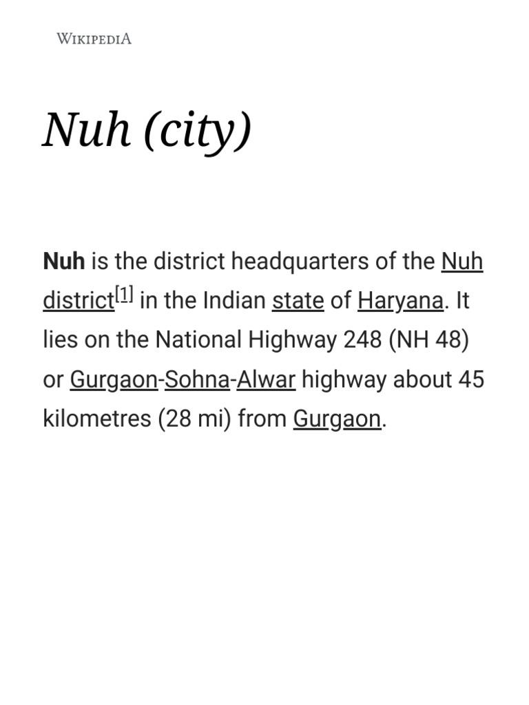 Nuh (City) - Wikipedia | Download Free PDF | Sikhism