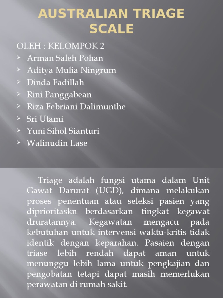 Panduan Skala Triage Australia | PDF | Sains & Matematika
