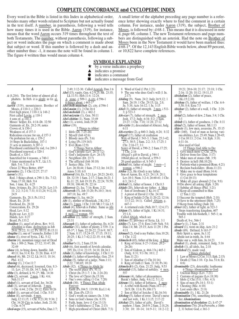 Bible Concordance and Index Guide | PDF | Acts Of The Apostles | Paul ...