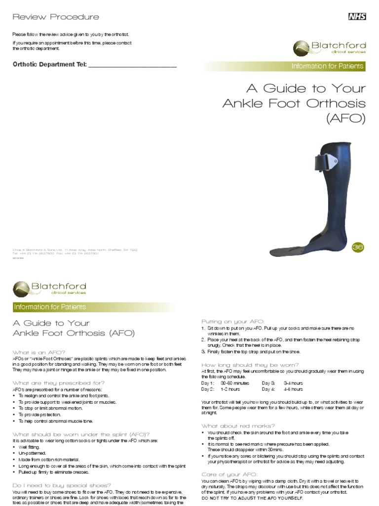 A Guide to Using Your Ankle Foot Orthosis (AFO): Proper Wear, Care ...